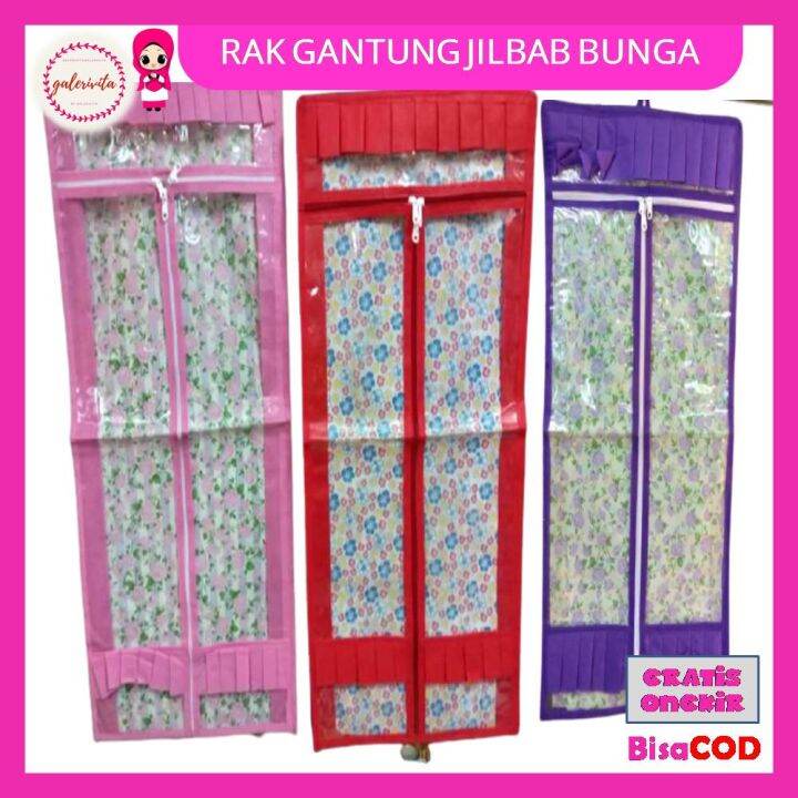 Rak Jilbab Jogja Murah / Rak Jilbab Gantung / Rak Hijab Serbaguna 110 ...