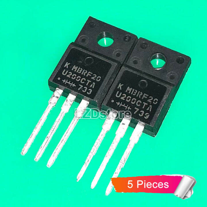 5pcs K MBRF20U200CTA TO-220F MBRF20 U200CTA MBRF 20U200CTA TO220F 20A/200V Schottky Barrier ...