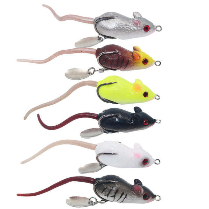 Mouse Freshwater Lure Silicone 3D Mice Fishing Lure Kit with Barbed ...