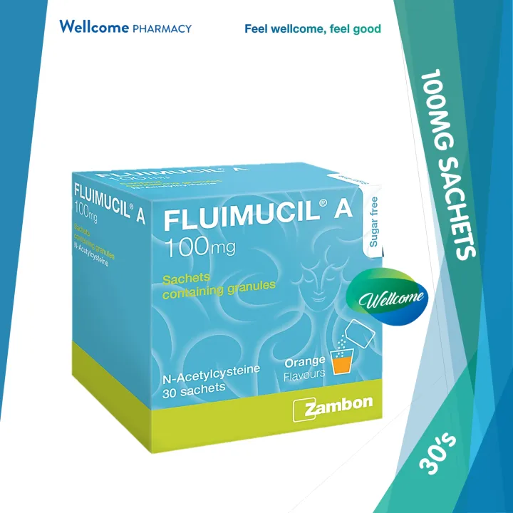 Fluimucil A 100mg Sugar-Free Granules Sachets with N-Acetylcysteine ...