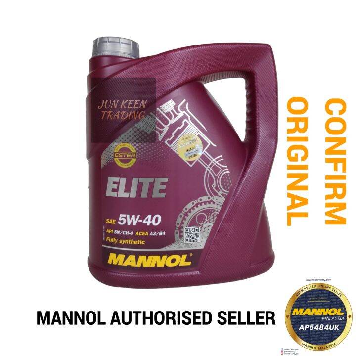 Original MANNOL 7903 Elite 5W-40 5W40 PAO Based Fully Synthetic Engine ...