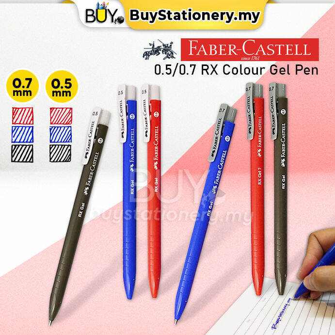 Faber Castell Pen 0.5 0.7 RX Gel Pen Super Smooth -(1s/Pcs) 0.5mm 0.7mm Colour Blue Pen Black ...