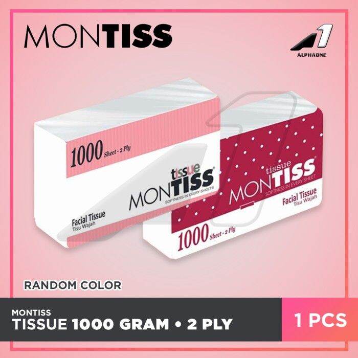 MONTISS Facial Tissue 1000 Gram 1 Kg Tisu Wajah Kiloan 2 PLY Per Pack ...