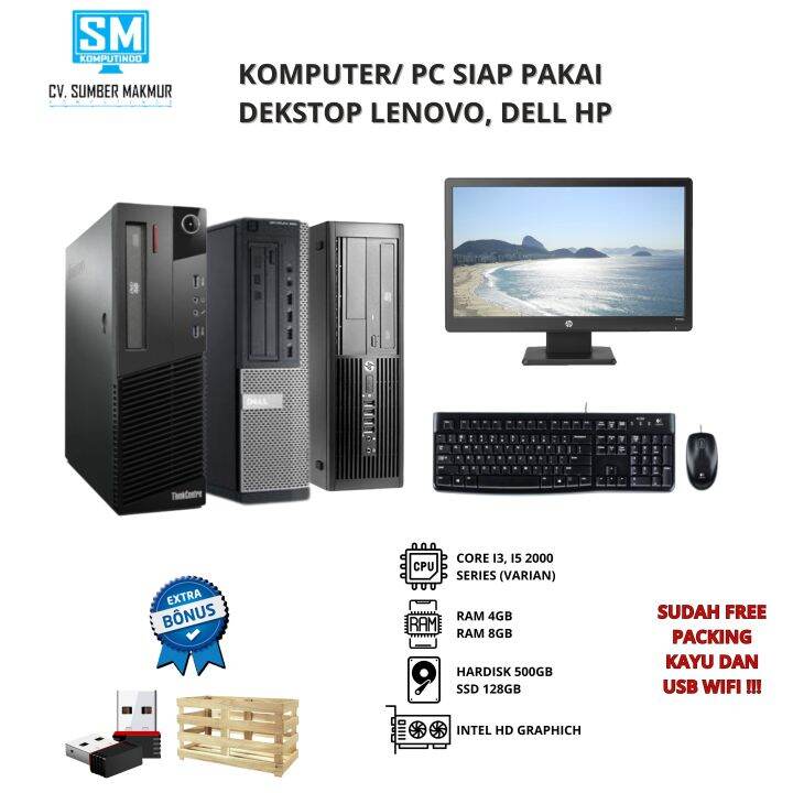Paket Komputer/PC Desktop Core i5 Ram 8gb SSD 128GB Free WIFI ...