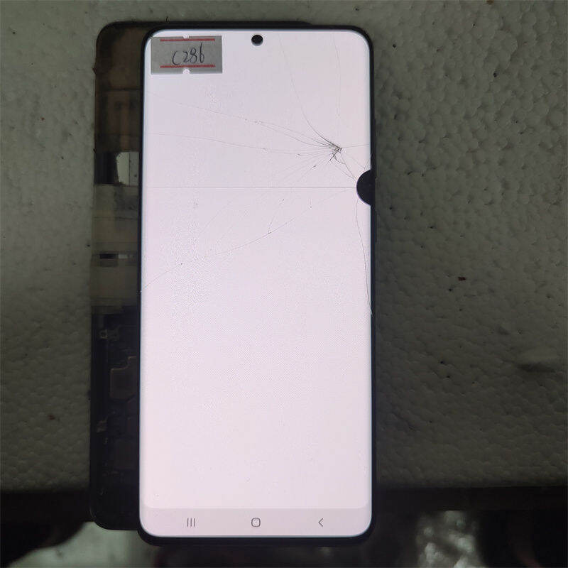 กระจกแตกทำงานได้ดีใช้สำหรับ Samsung Galaxy S20PLUS G985 LCD G985F S20 ...