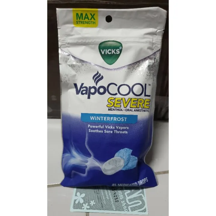 ลูกอม Vicks Vapo cool รส winterfrosthoney lemon 45 เม็ด ใหม่ แท้ ...