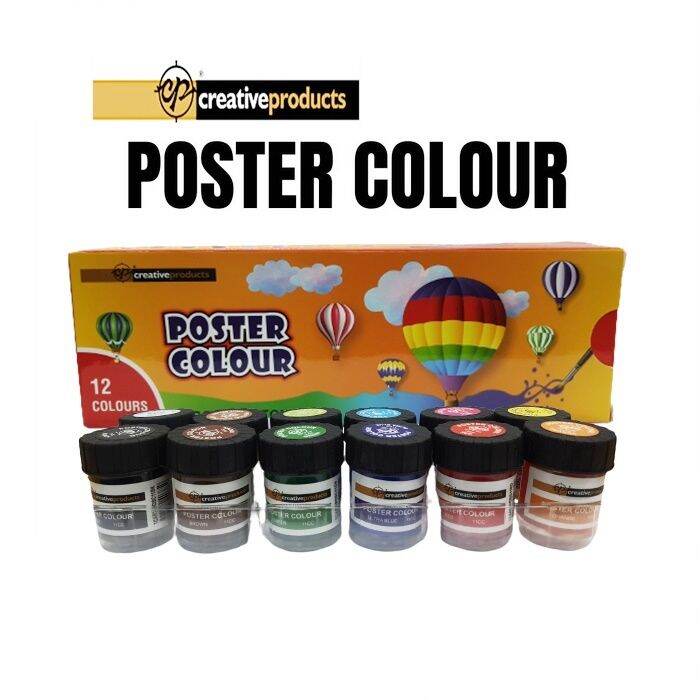 CP Creative Products Non-Toxic Poster Color Set, Poster Colour Paint ...