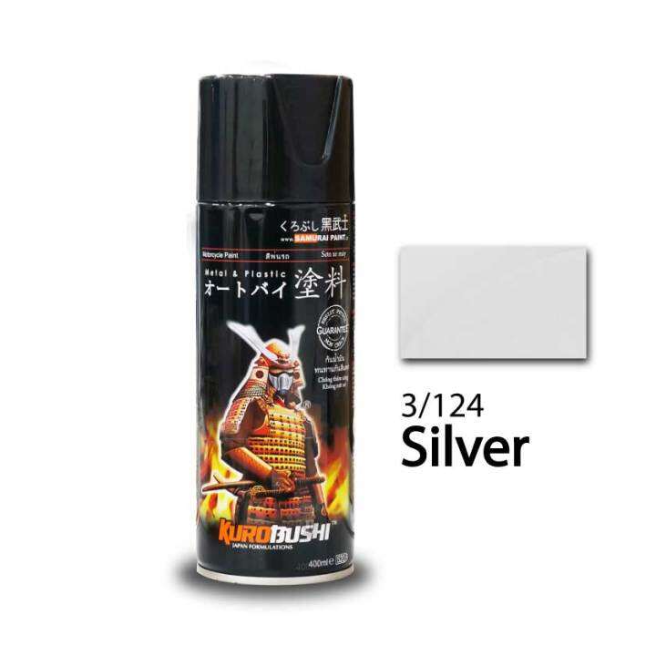 3/124 Silver Samurai Spray Paint 400mL (Standard Colours) Samurai Kurobushi Spray Paint | Lazada PH