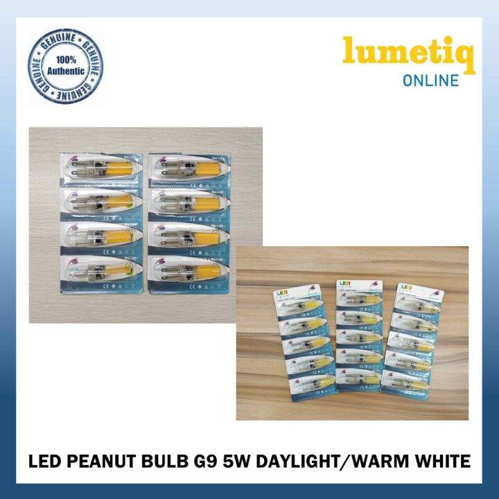 LED PEANUT BULB G9 220V 5W DAYLIGHT/ WARM WHITE (SOLD PER PIECE ...