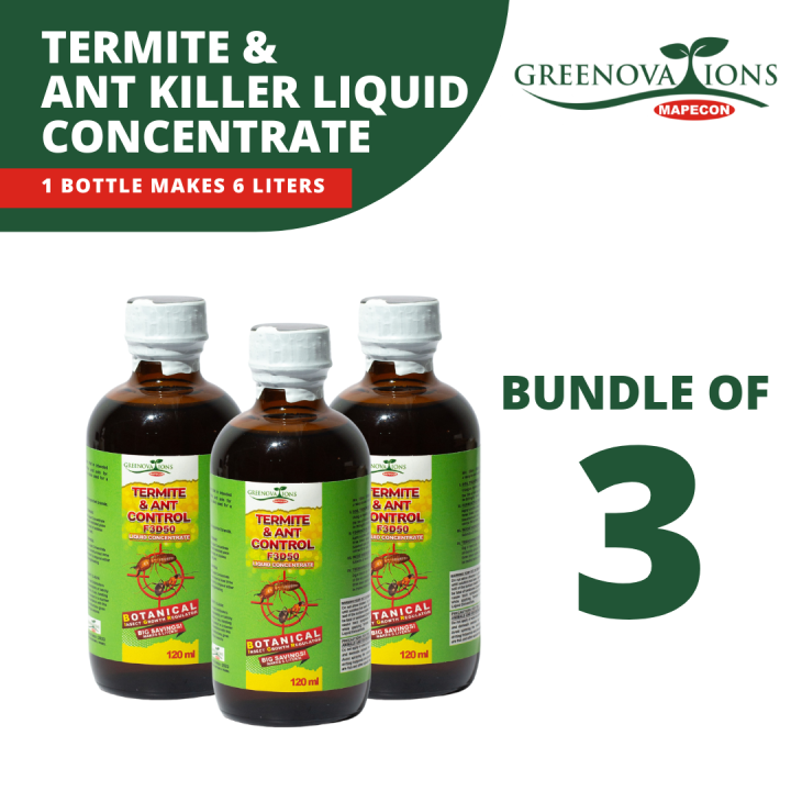 MAPECON F3D50 Termite and Ant Killer Liquid Concentrate 120ml BUNDLE OF ...