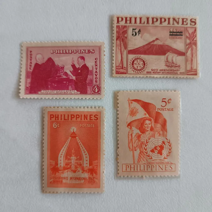 Philippine Postage Stamp set (Original): 1950 Pres. Elpidio Quirino ...