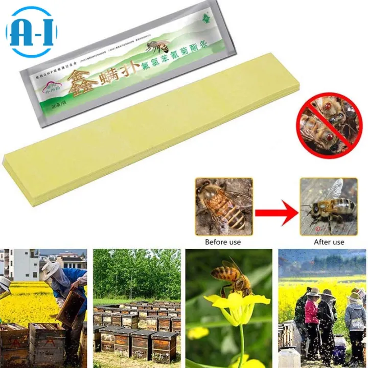 A-I 20Pcs/Bag Varroa Strips Fluvalinate Bee Mite Killer Treatment Tool ...