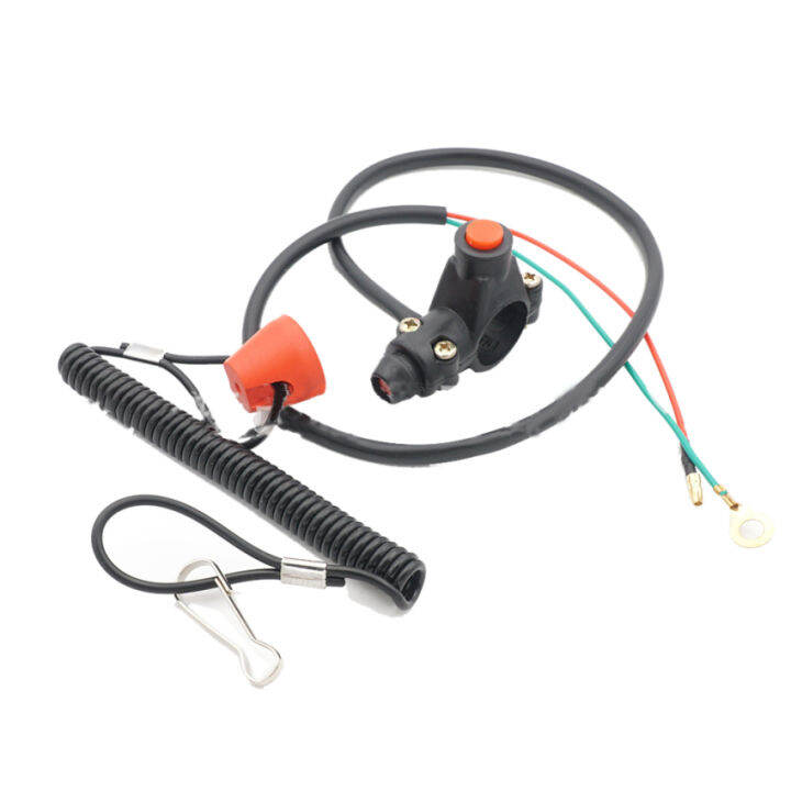 Tether Lanyard Emergency Kill Stop Engine Switch Push Button For Atv Motorcycle Boat Interruptor