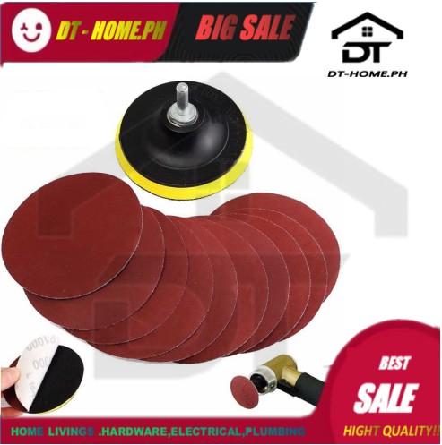 PER 50PCS -4" (100mm) Abrasive Round Red Sandpaper P40-1200# Velcro Pad ...