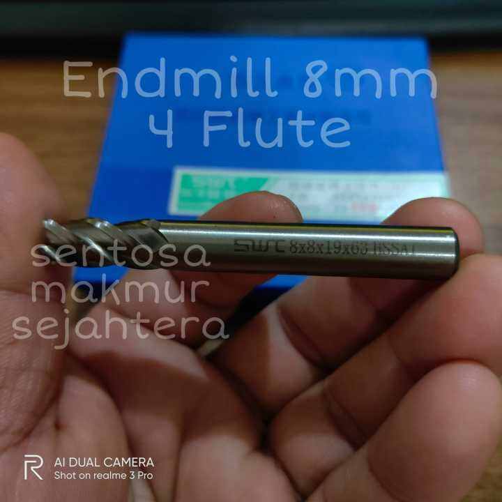 Endmill 8mm Mata Bor Milling Bubut 4 flute Mata Bor Endmill | Lazada ...