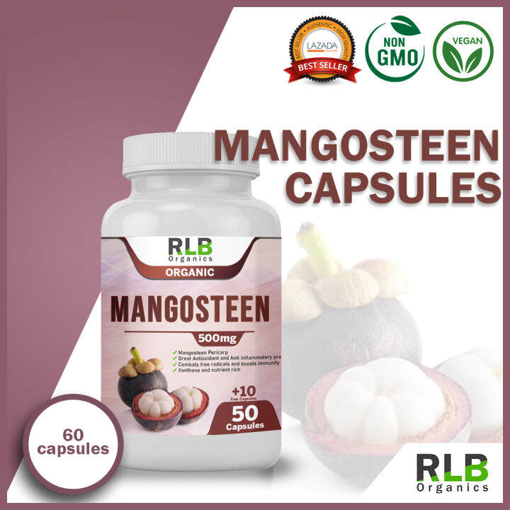 Organic Pure Natural Mangosteen Capsules (60 Capsules) - Mangosteen ...