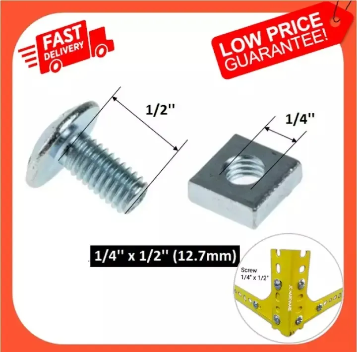 Skru Rak Besi Lubang Roofing Bolt and Nut (1/4'' x 1/2'') / Screw Bolts ...