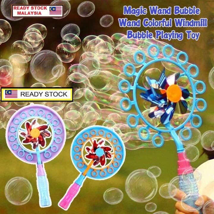 ⚡ ONE2DEAL ⚡ 2-in-1 Bubble Stick Windmill Portable Bubble Stick ...