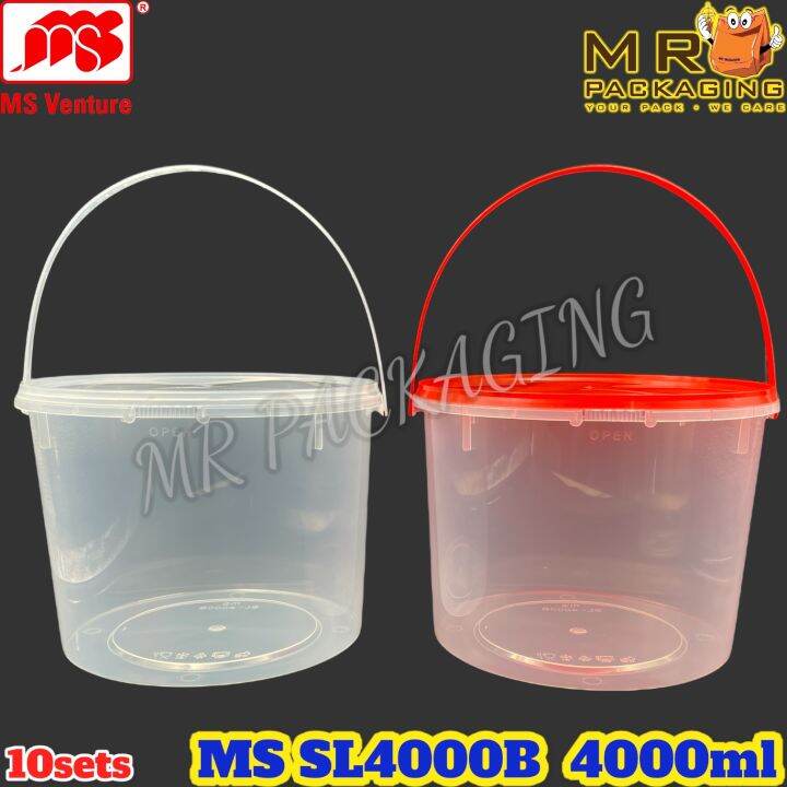 MS Venture SL 4000B Safety Lock Round Container with Handle [ 10sets± ...