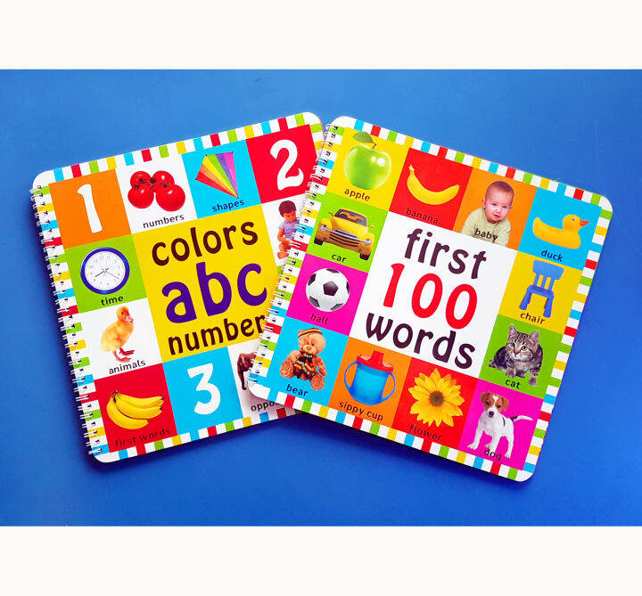 First 100 Words and Colors ABC Numbers Big Book Set (2pcs) Educational ...