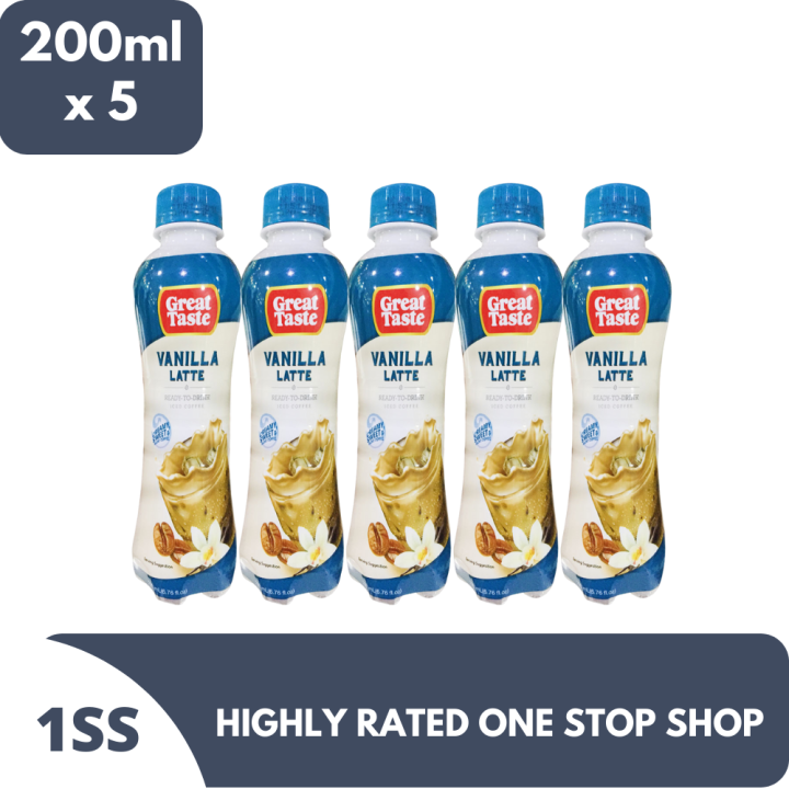 Great Taste Iced Coffee Vanilla Latte 200ml x 5 | Lazada PH
