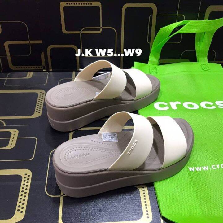 รองเท้าส้นสูงผู้หญิง Crocs หนุมๆไส่สบาย มีหลายสี ไซส์ W5--W9 รองเท้าแตะผู้หญิงพร้อมส่ง | Lazada ...