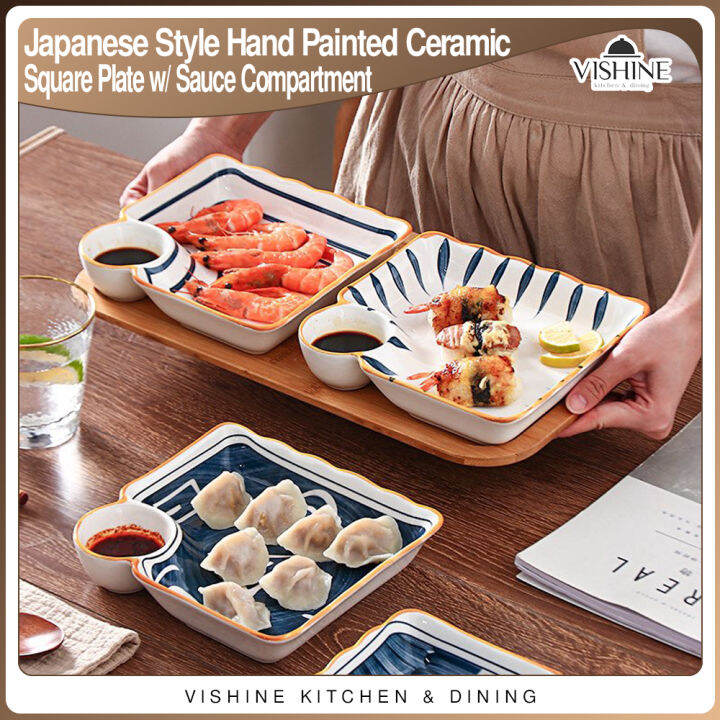 Ceramic Square Shape Japanese Sushi Plate Dessert Salad Serving Tray ...