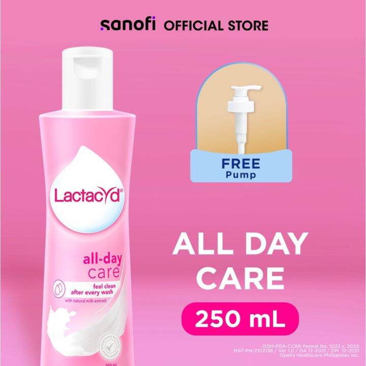 Lactacyd Feminine Wash All Day Care 250ml with Free Pump | Lazada PH