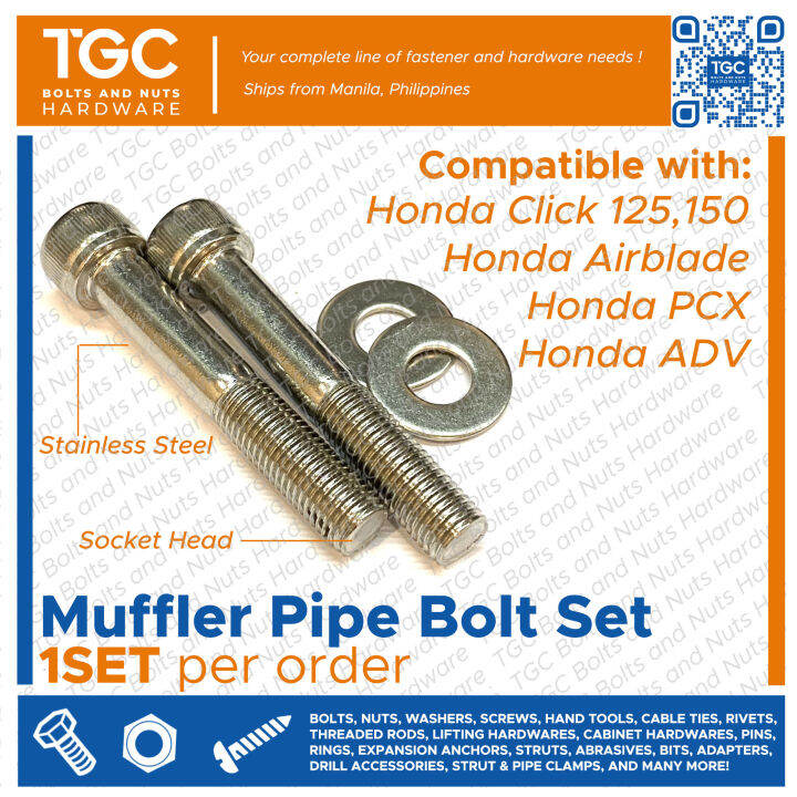 TGC Stainless Pipe Bolt / Muffler Bolt set for Honda Click / ADV / PCX / Airblade ( TGC ...