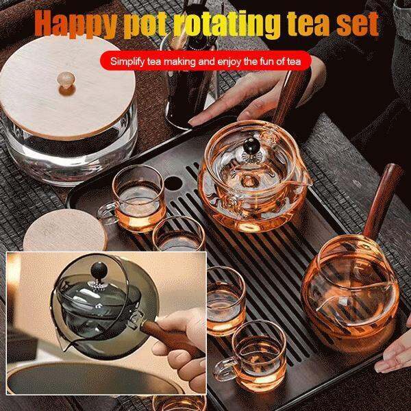 Lanrui Happy pot rotating person tea set tea water separation | Lazada PH