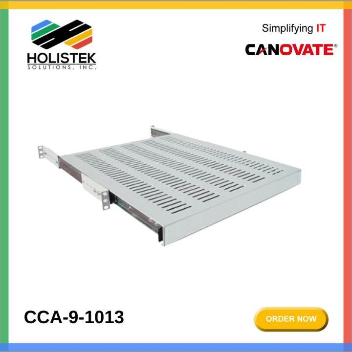 Canovate 19" 1U Sliding Shelf d=600mm (for 800 mm depth cabinets) Black ...