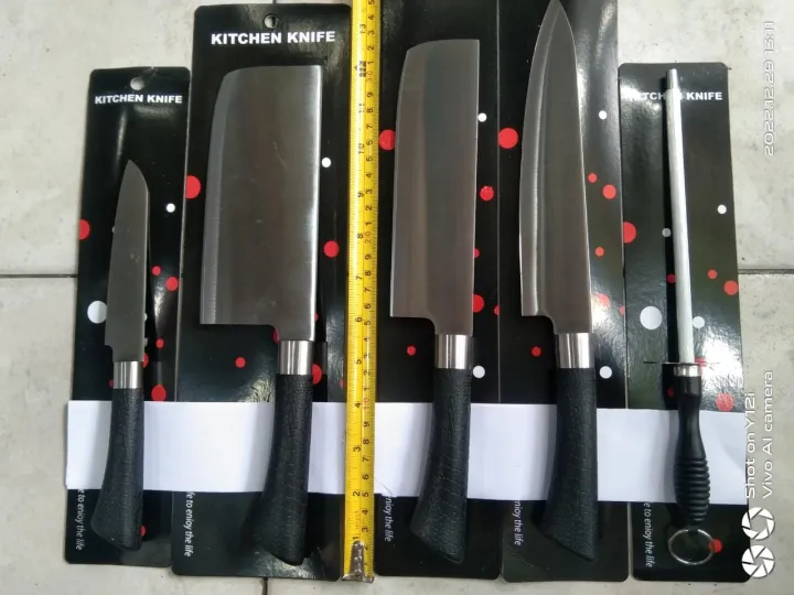 Set Pisau Dapur Lengkap Plus asahan stik pidau potobng pisau daging ...