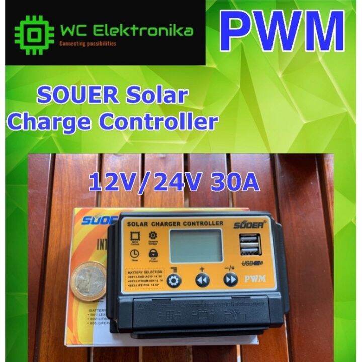 SOUER PWM SOLAR CHARGE CONTROLLER 12/24V 30A | Lazada PH
