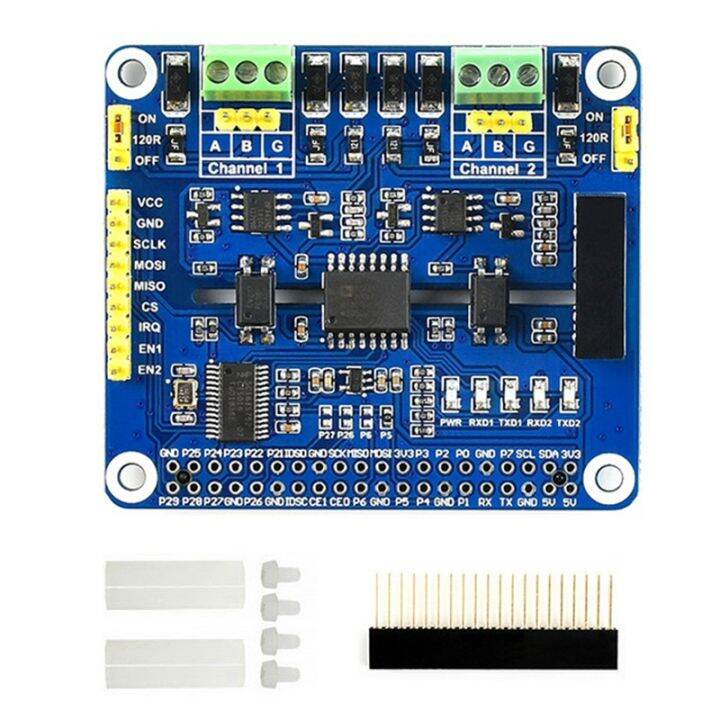 2-Channel Isolated RS485 Expansion HAT for Raspberry Pi 4B/3B ...