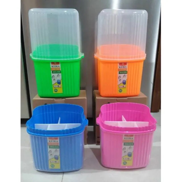 Tempat Sendok Garpu Dengan Tutup Keira 5 Sekat Tempat Sendok Serbaguna ...
