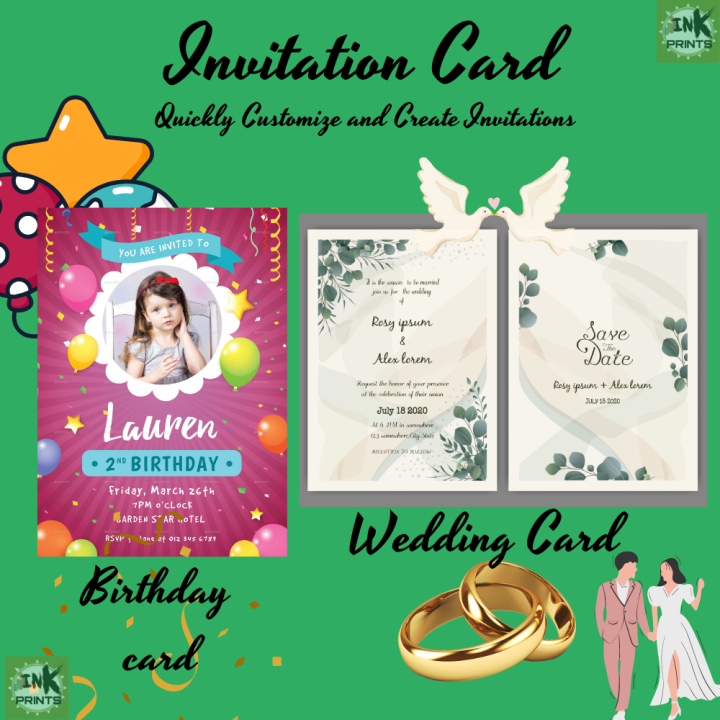 ELEGANT WEDDING INVITATION personalized wedding invitations (4R) (5R ...