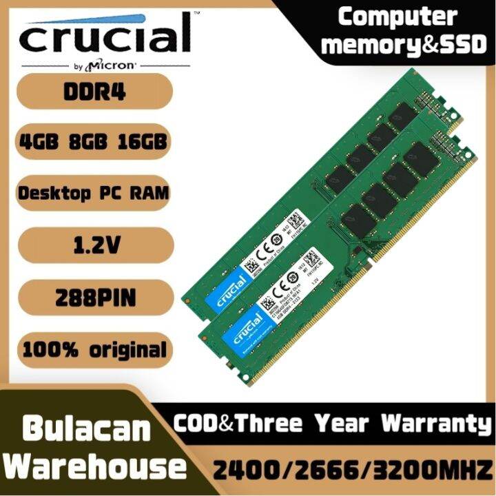 【Local 24H ship】Crucial DDR4 4GB 8GB 2133MHZ 2400Mhz 2666MHZ Desktop RAM U-DIMM Desktop Memory ...