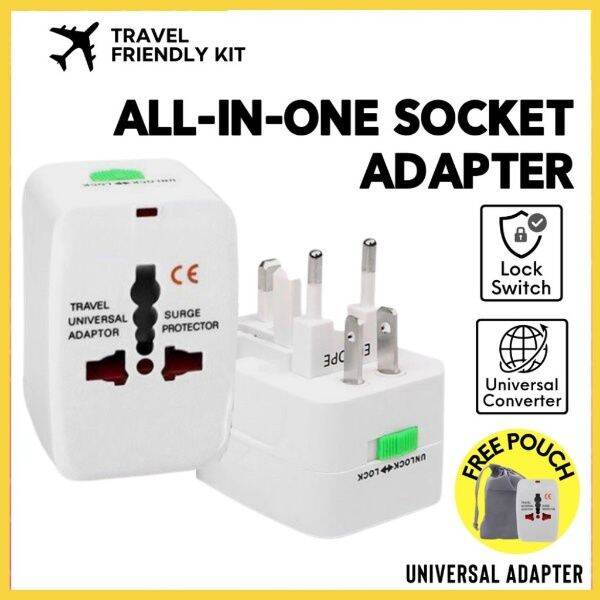 All In One Universal International Plug Travel Adapter World AC Power ...