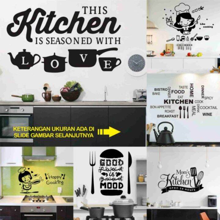Stiker Dinding Dapur Dekorasi Wall Cutting Sticker Kitchen Tembok Kaca ...
