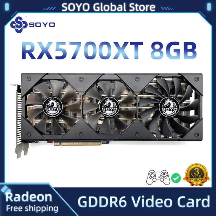 Soyo Radeon RX5700XT 8GB GAMING Graphics LED GPU GDDR6 256-bit 7NM ...