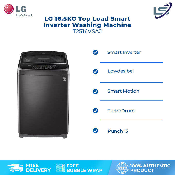 LG 16.5KG Top Load Smart Inverter Washing Machine Platinum T2516VSAJ ...