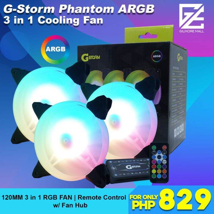G-STORM Phantom Desktop FAN 3 in 1 ARGB Cooling Fan with Remote Fan hub ...