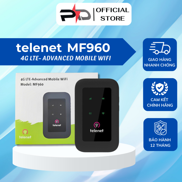 Bộ Phát Wifi 4G Telenet MF960 – Tốc Độ 150 Mbps, 10 Kết Nối | Lazada.vn