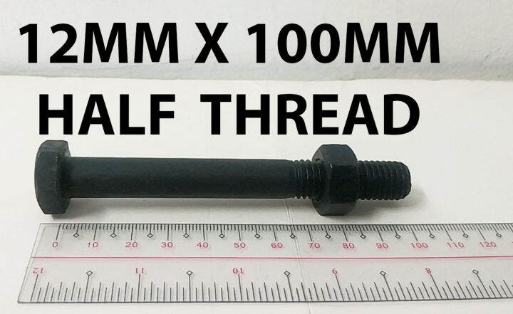 HT BOLT 12MM X 100MM WITH 1 PIECE NUT HI TENSILE ...