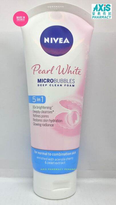 NIVEA PEARL WHITE MICROBUBBLES DEEP CLEAN FOAM 5in1 (EXP 12/2024) | Lazada
