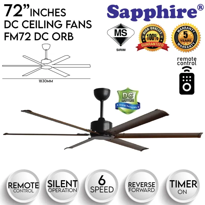 SAPPHIRE FM72 ORB 72 inch DC motor with 6 aluminium blade Ceiling Fan ...