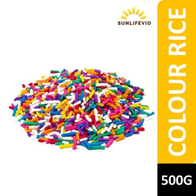 COLOUR RICE / RAINBOW SPRINKLE COLOUR RICE (HALAL) 500GM | Lazada