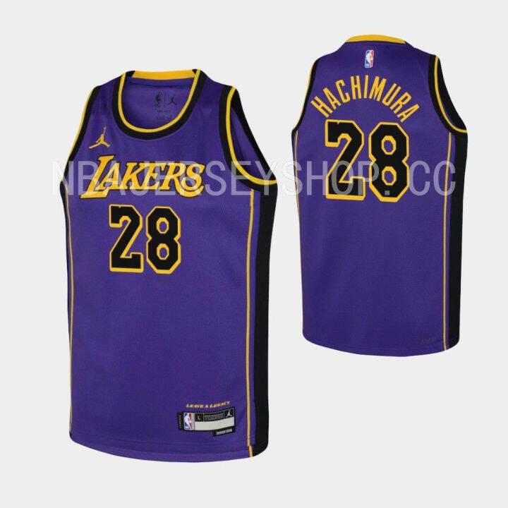 Los Angeles Lakers #28 Rui Hachimura Purple 2022-23 Statement Edition ...