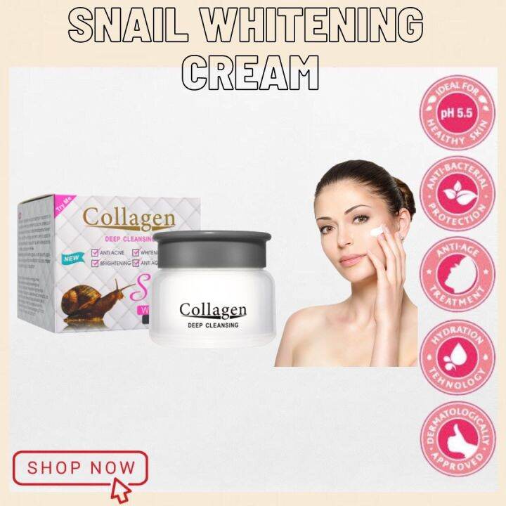 Snail Collagen Face Cream Deep Cleansing Anti Acne Whitening Gel Skin Care Brightening Anti ...
