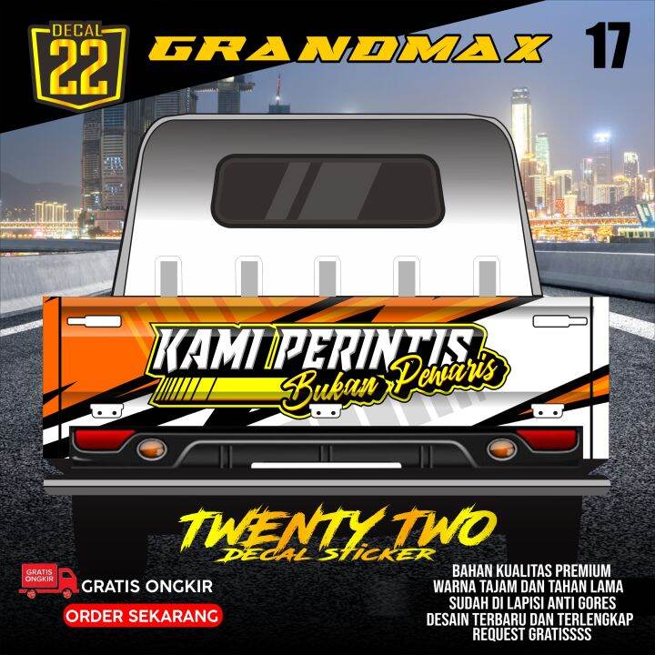 Stiker Decal Pintu Belakang Grandmax Pick Up Desain Baru TTD 17 ...
